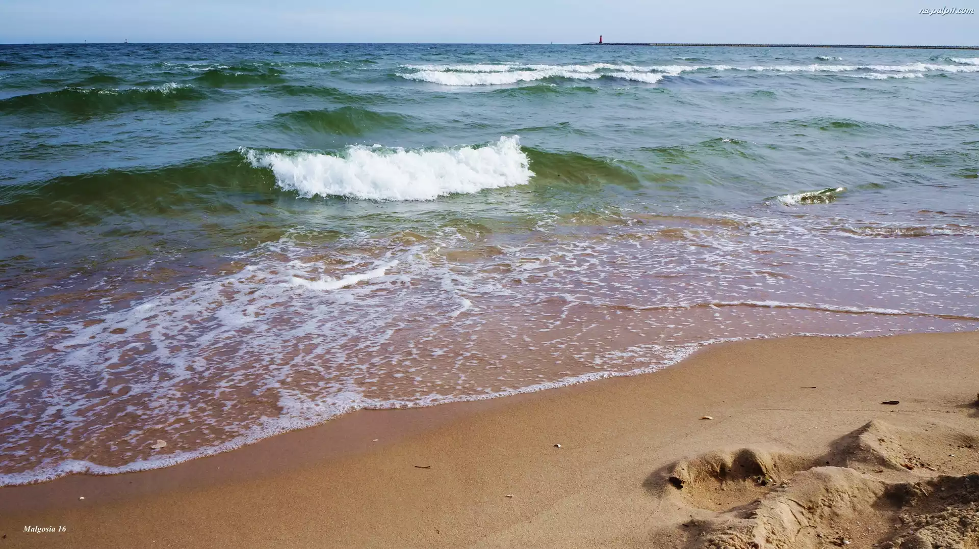 Bałtyk, Plaża, Piasek, Fale, Morze, Woda Na Pulpit Bałtyk, Plaża, Piasek, Fale, Morze, Woda Na Pulpit